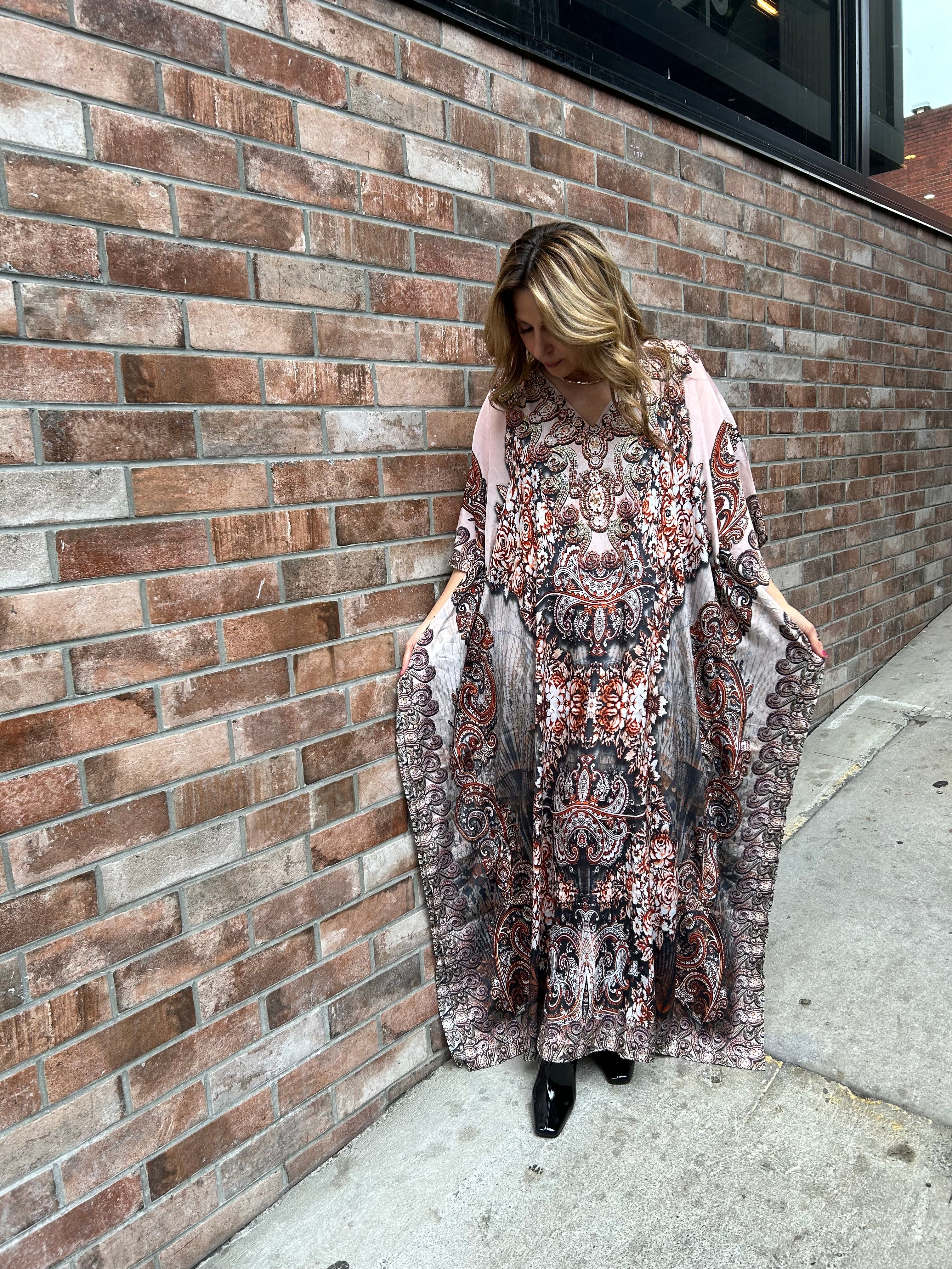 Maxi kaftan vintage pink – Kat by Katherine Jane
