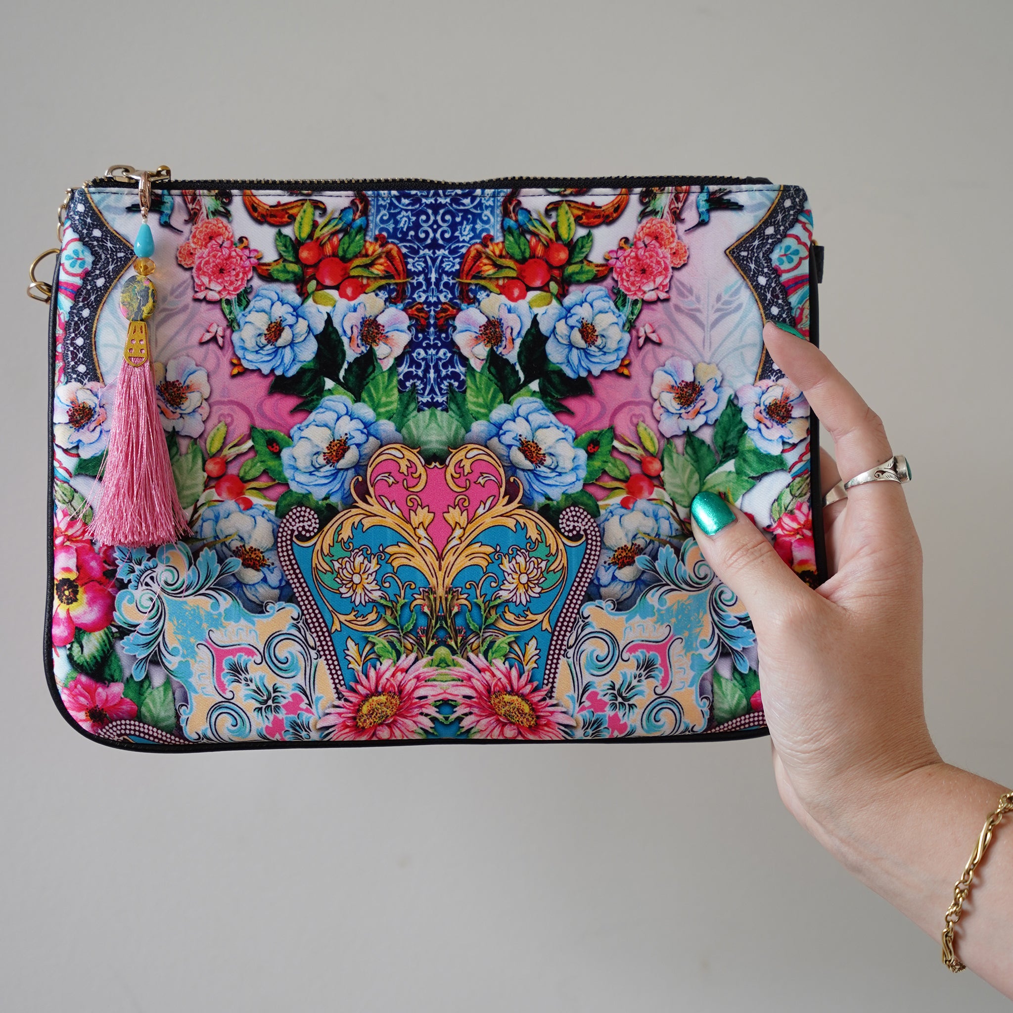 Printed Clutch bag - Blossom – Kat by Katherine Jane