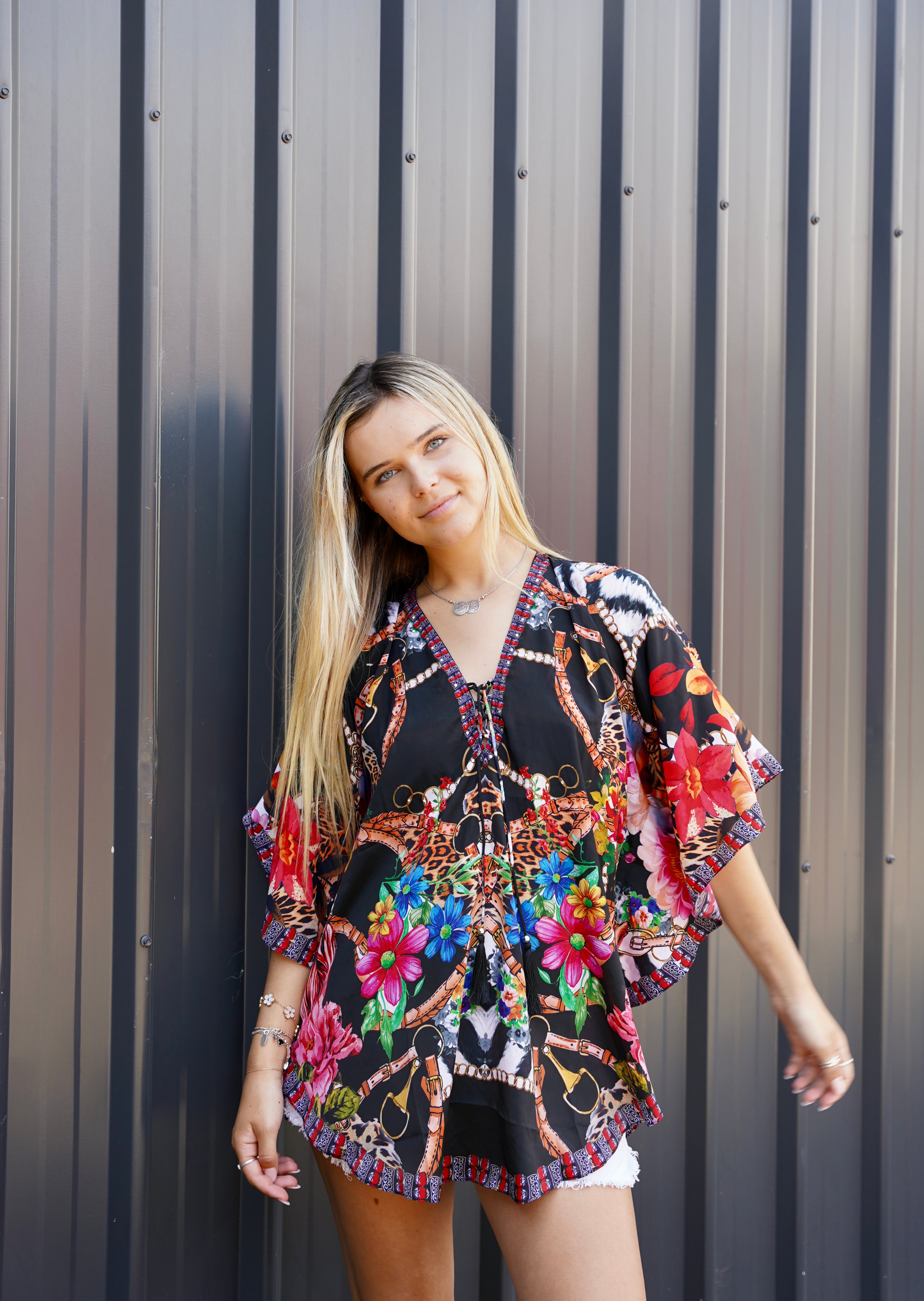 Balloon top: leopard baroque black – Kat by Katherine Jane